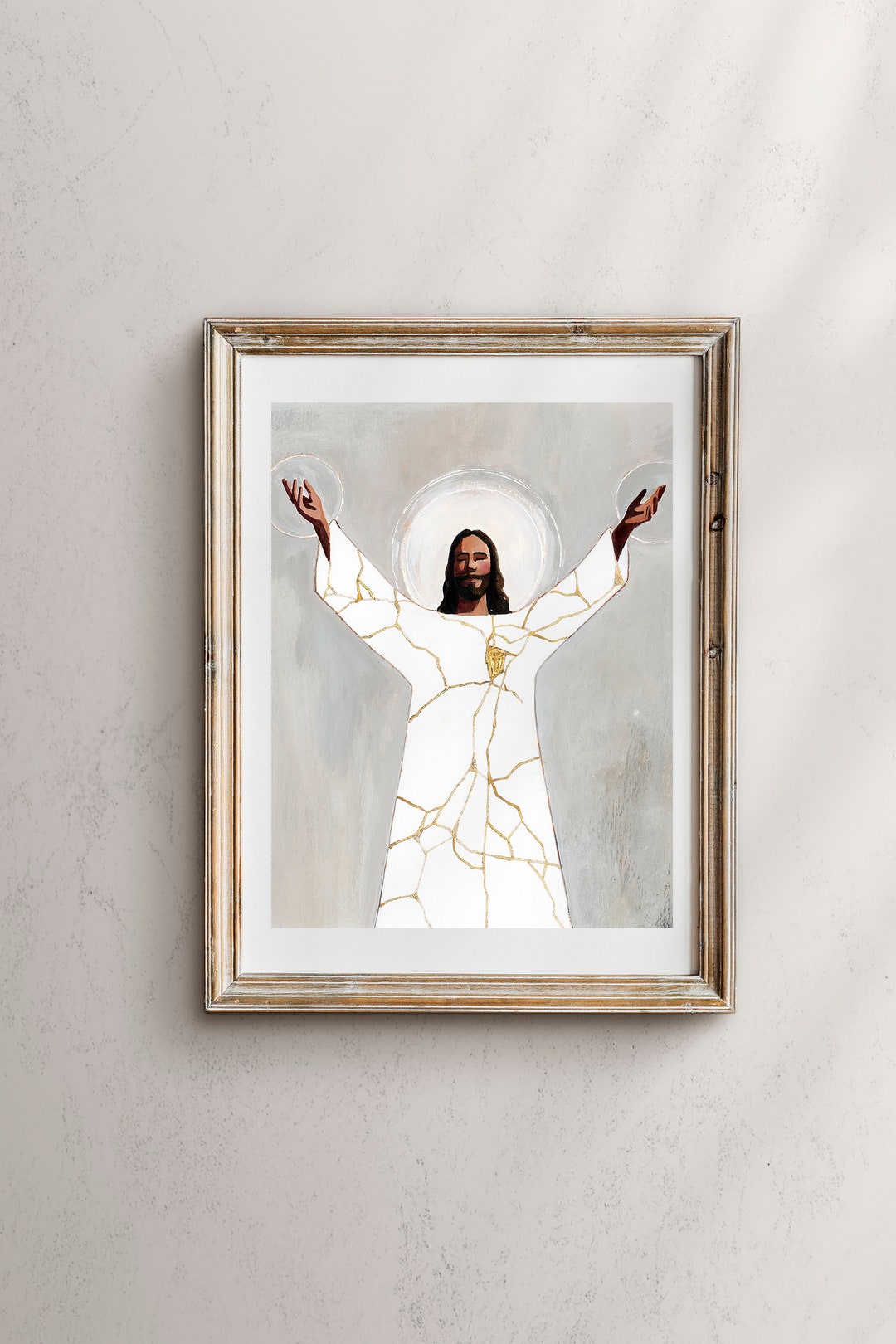 Kintsugi Christ Art Print: 'broken for Us' Painting - Etsy
