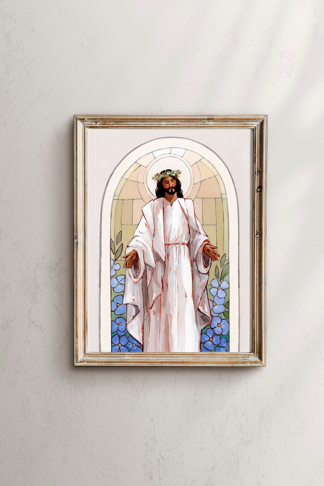 Beautiful Savior, Stained Glass Painting, Stained Glass Jesus, Jesus ...