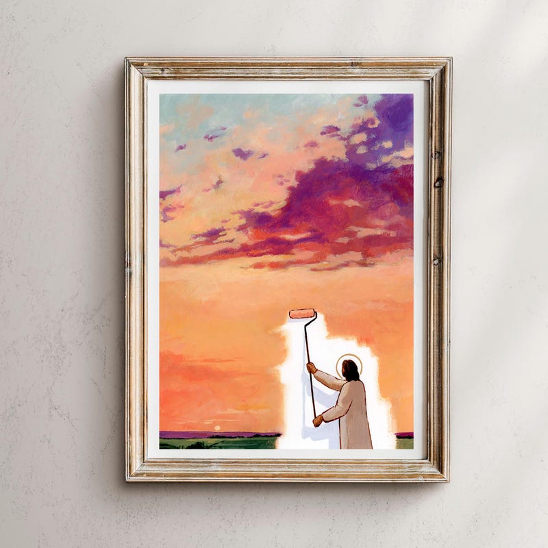 Sky Jesus Painting - Etsy