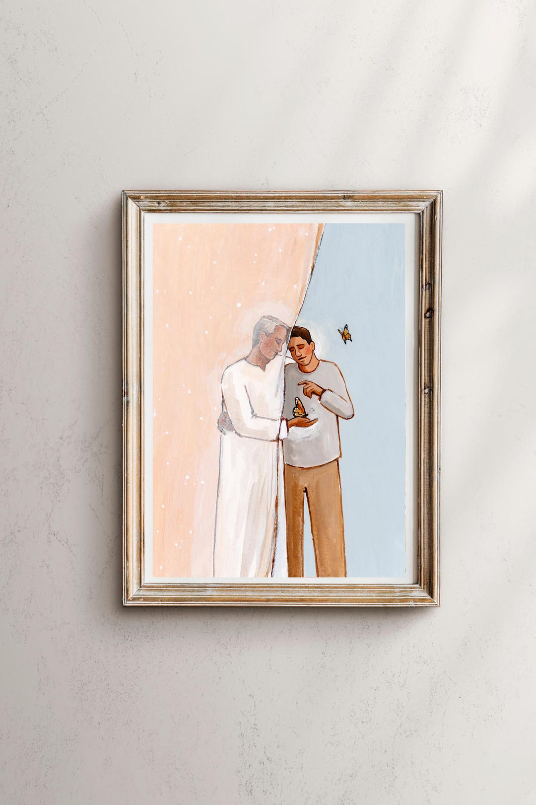 Angel Dad and Son Art Print: 'look for Me in the Butterflies' - Etsy