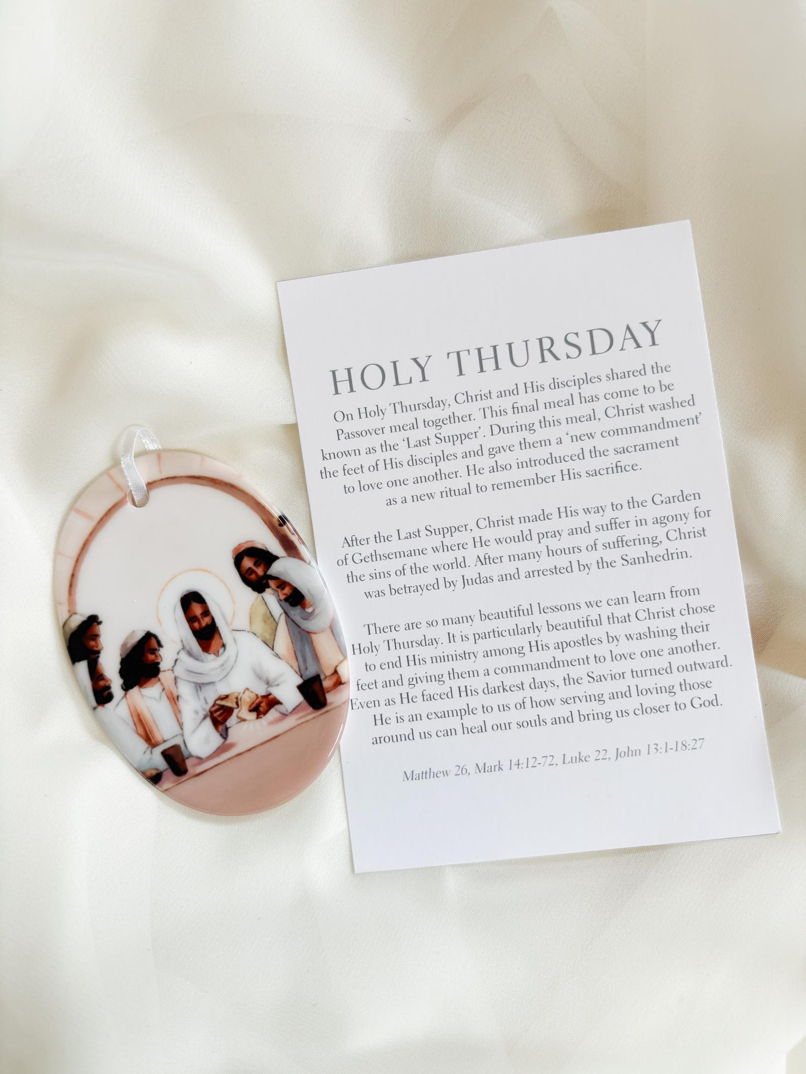 Porcelain Holy Week Ornament Set: Religious Easter Decor - Etsy