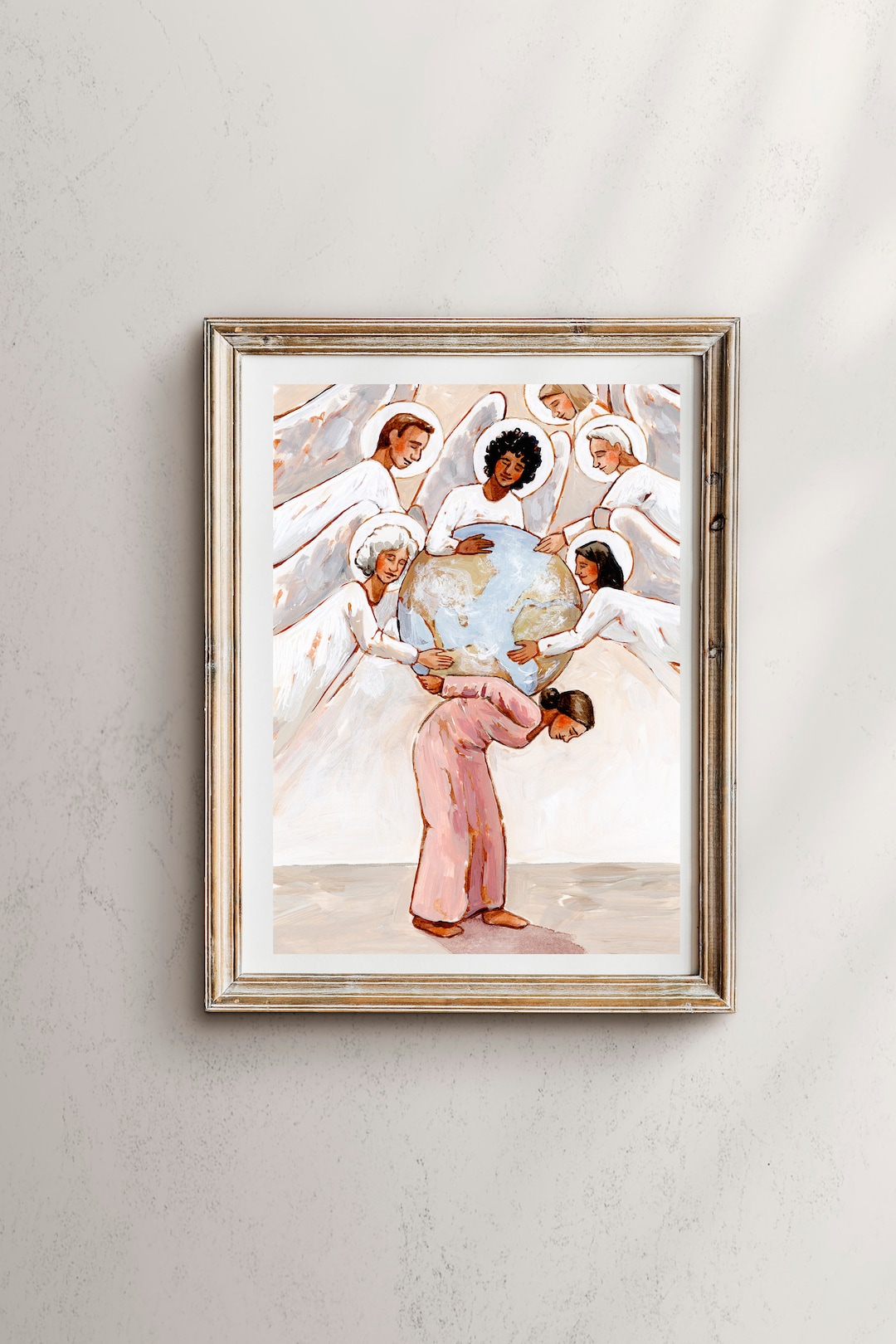 Angels Helping Woman Art Print: Religious Wall Decor - Etsy