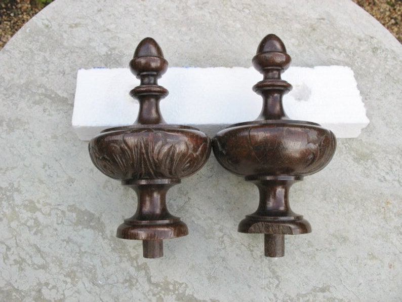 A Vintage Pair of Very Large French Finials Newel Post / Stair Banister ...