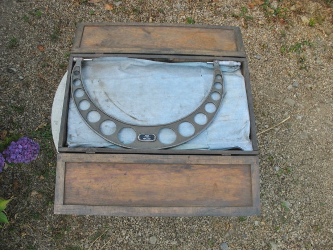 A Very Good Old Large Micrometer Boxed in Good Condition Label for Tesa ...