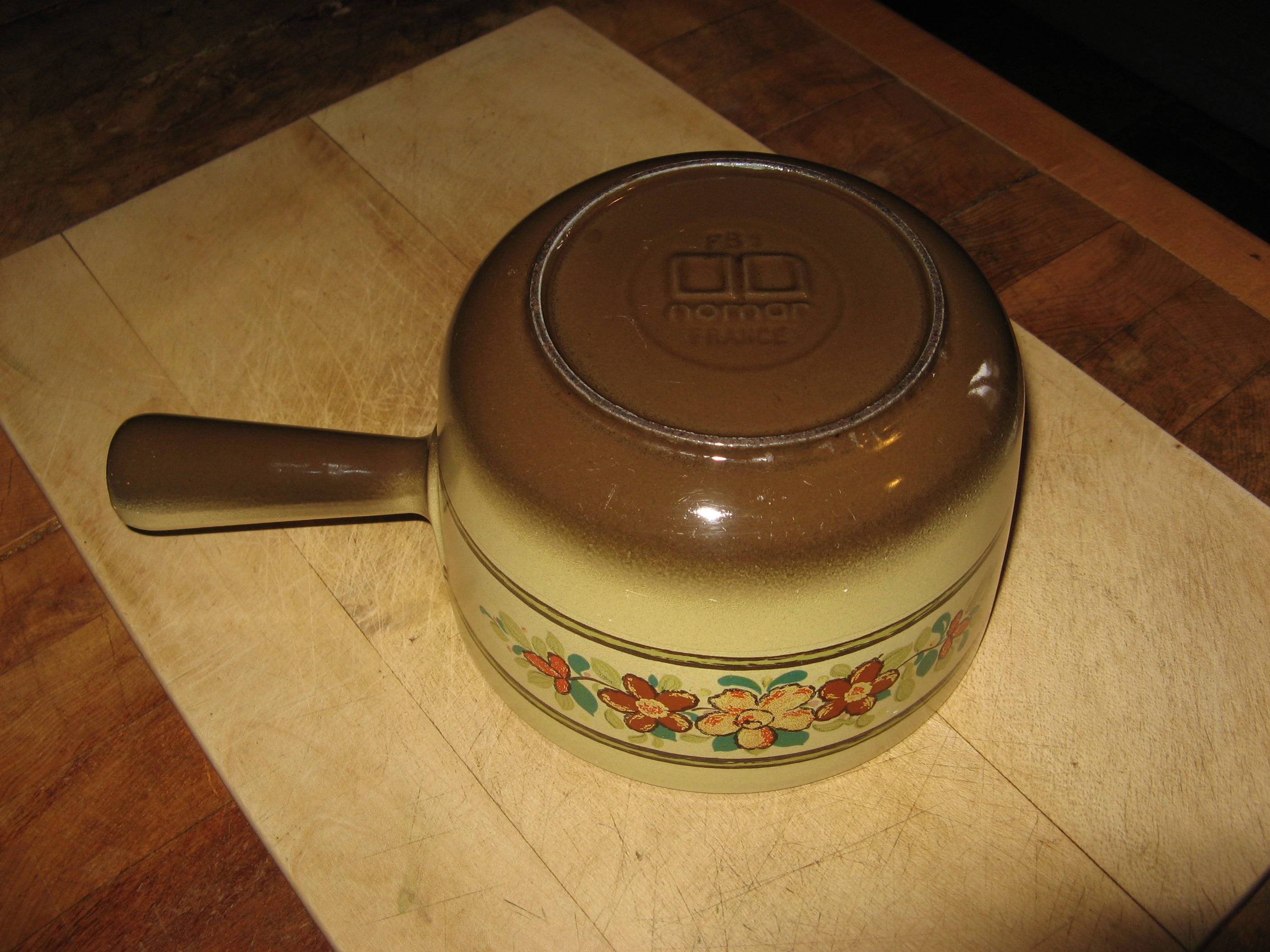 Vintage French Nomar/staub Floral Enameled Cast Iron Fondue | Etsy