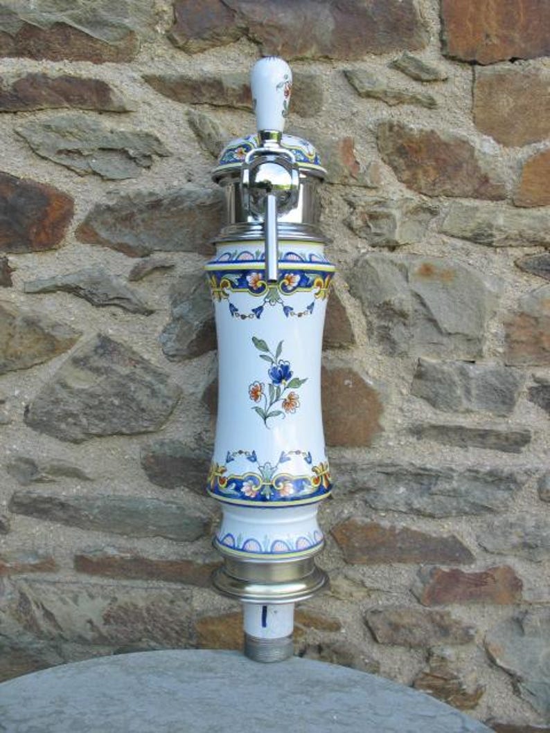 A Vintage French Decorative Ceramic and Chrome Beer Dispenser / Tap - Etsy