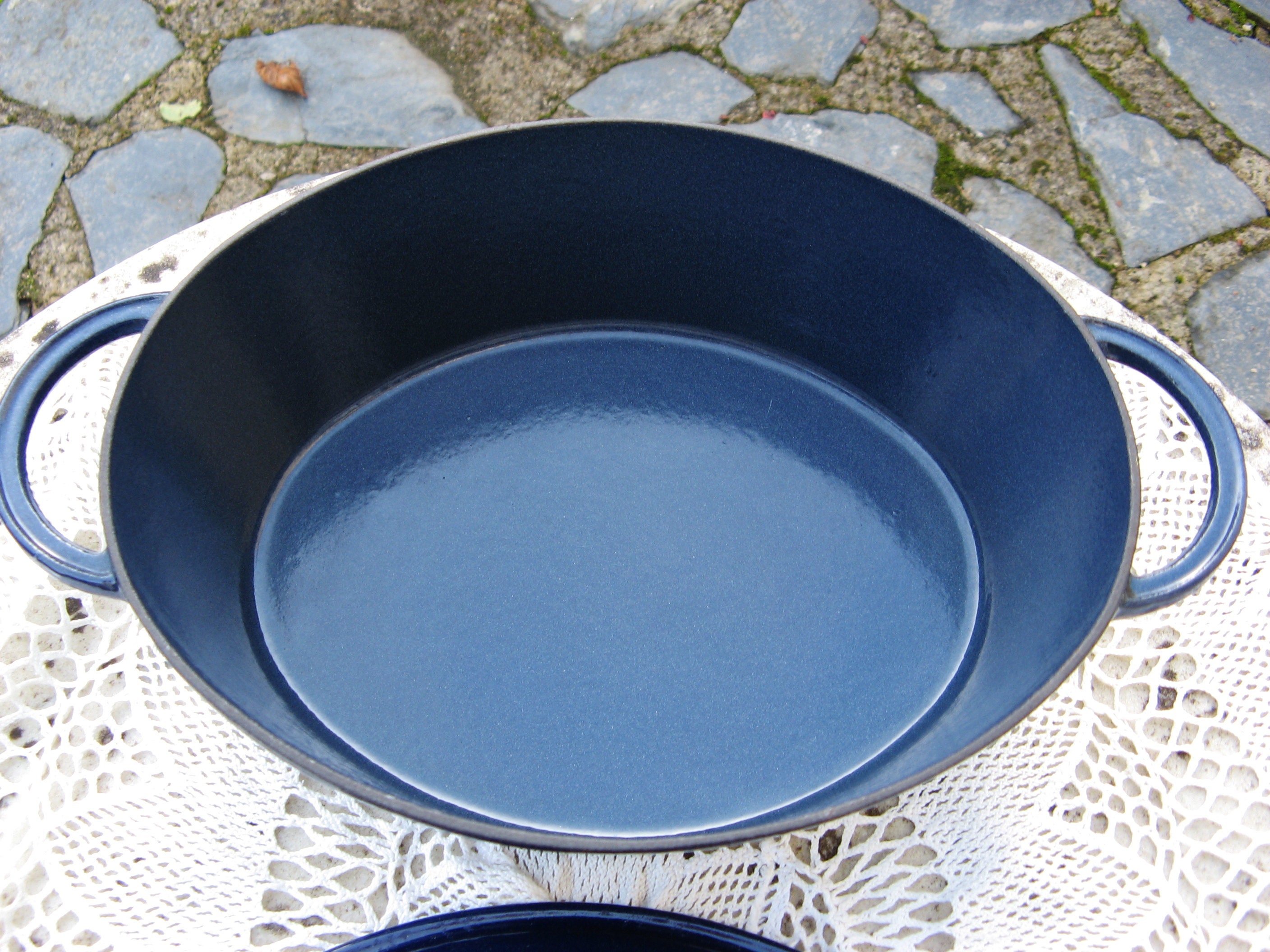 Vintage French Rare Oval Nomar (staub) Dark Blue Sparkly Color Enameled ...