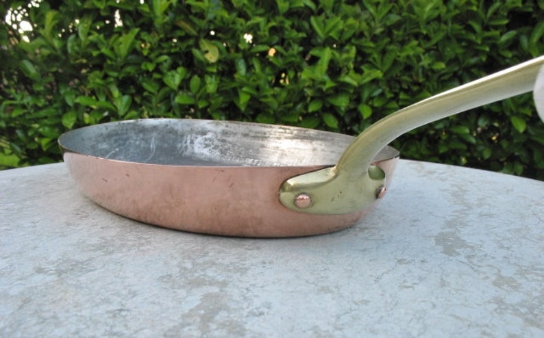 A Nice French Copper Oval Fish Pan / Saute Pan /frying Pan Tin Lined ...