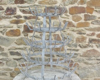 Antique French CONICAL DRYING RACK Metal Iron Painted Green Kitchen ...