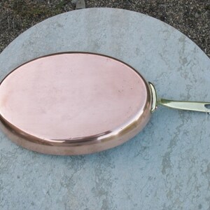 A Nice French Copper Oval Fish Pan / Saute Pan /frying Pan Tin Lined ...