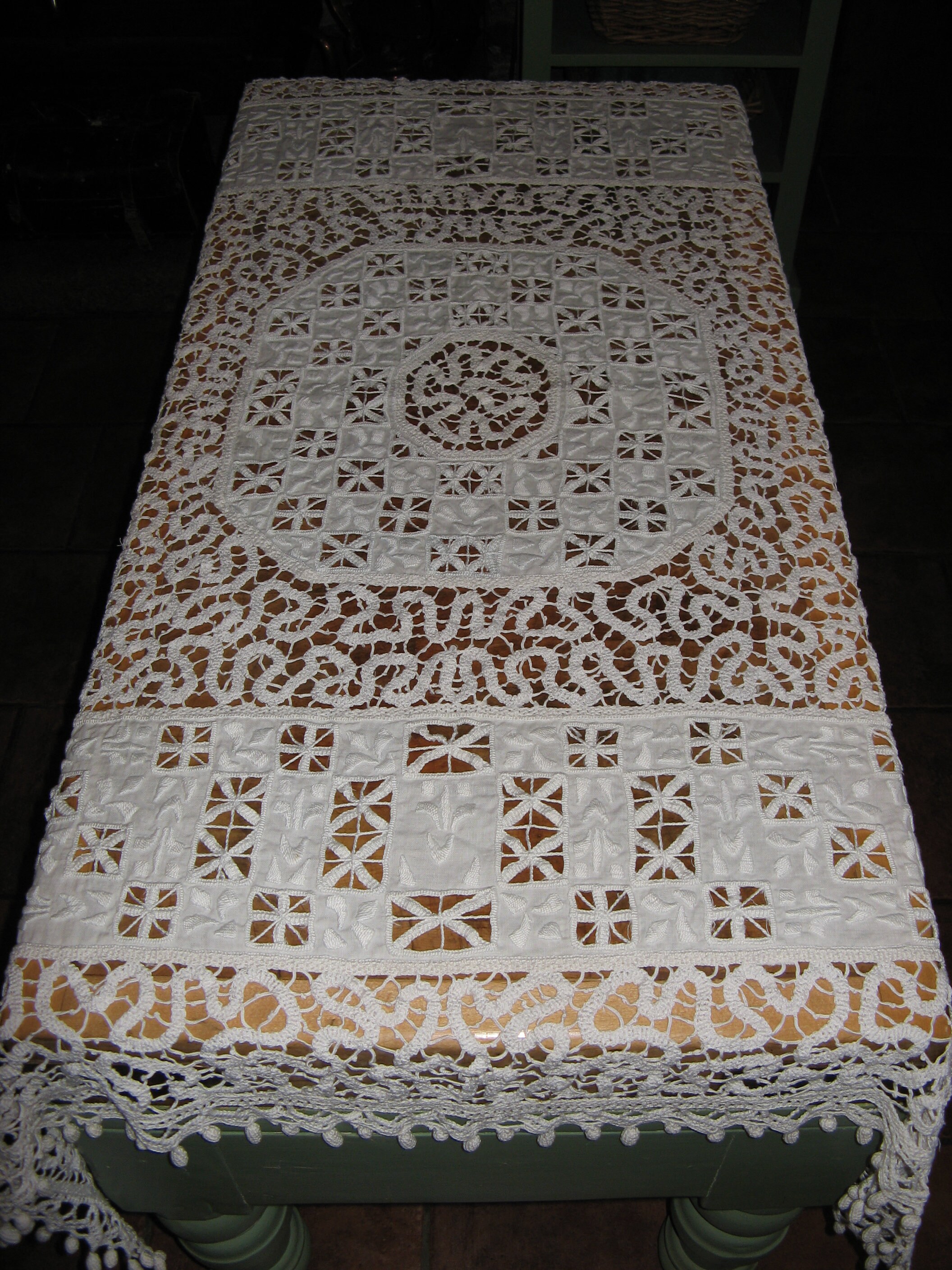 An Amazing Antique French Hand Crochet /Hand Worked Table | Etsy