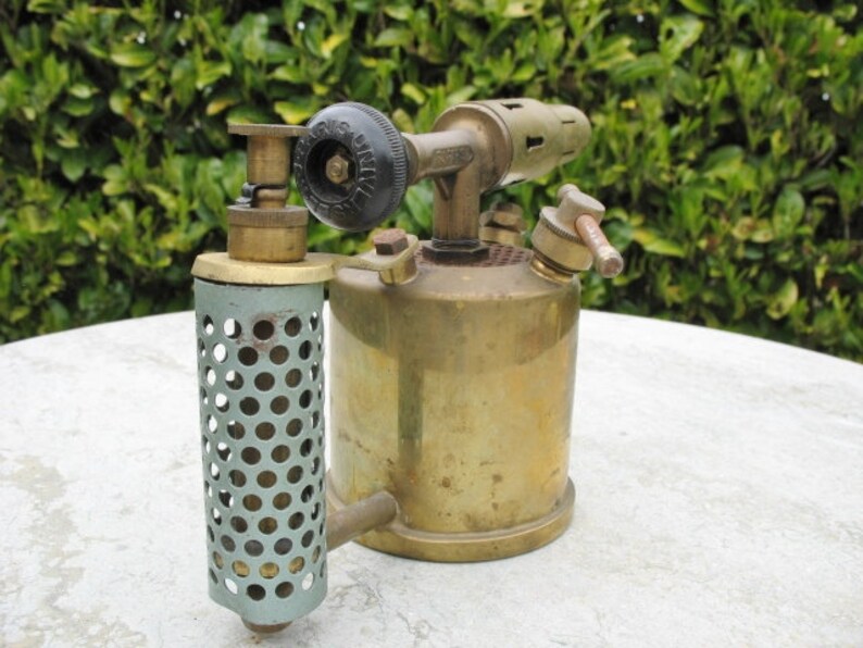 A Very Nice Vintage French Brass Blow Torch / Blowlamp Stamped Vesta ...