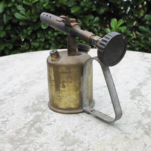 A Rare Vintage Small Brass 1/4 Pint Petrol Blow Torch / Blowlamp ...