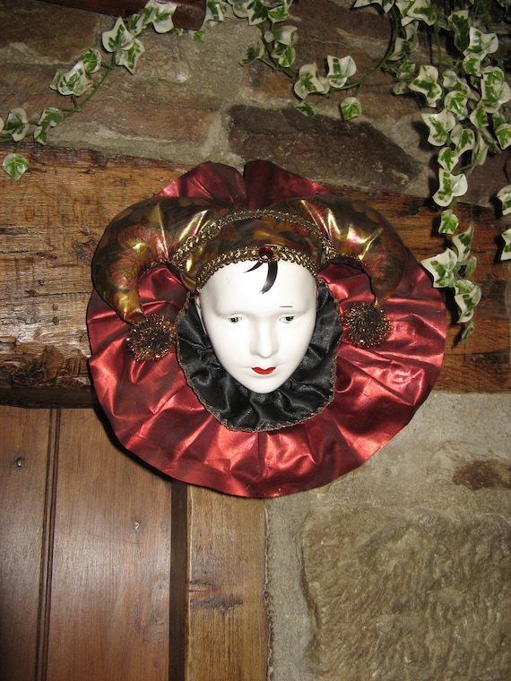 A Vintage Ceramic Hand Crafted Wall Hanging Face Mask Jester - Etsy