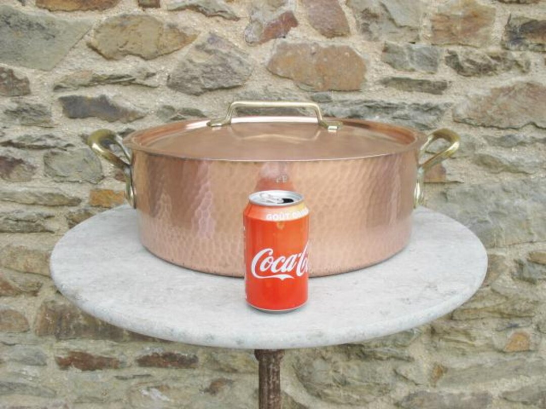 Rare Vintage French Dehillerin 40 Cm Hammered Copper Casserole ...