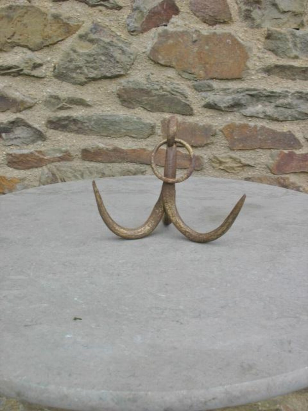 A Vintage French Blacksmith Made Three Prong Iron Grapple Hook ...