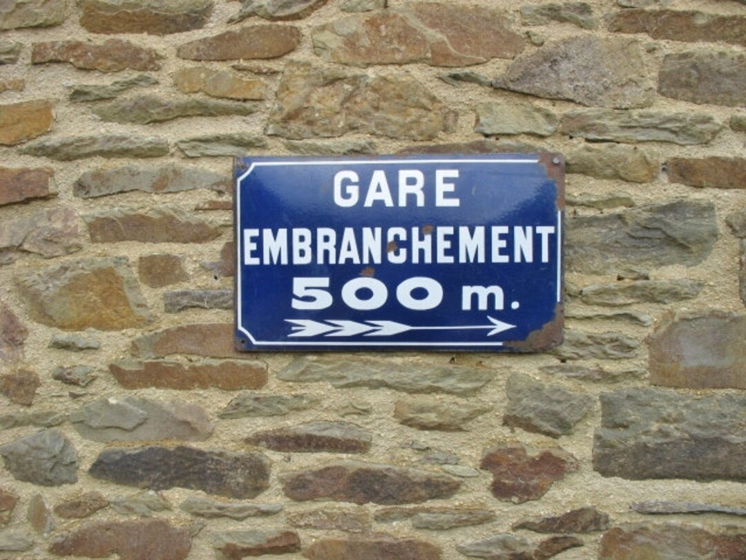 A Rare Vintage French Blue and White Enamel Railway Station Direction ...