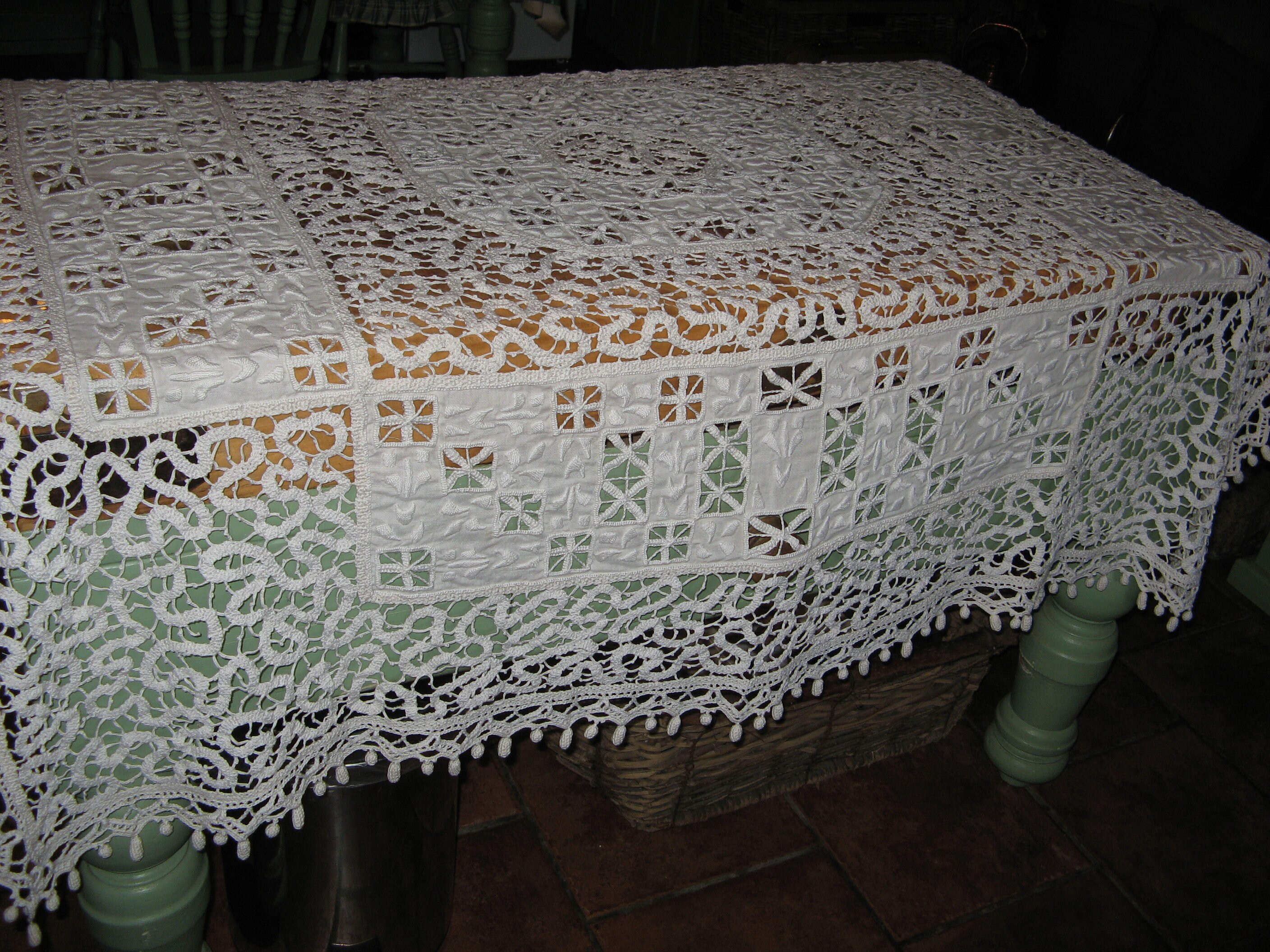 An Amazing Antique French Hand Crochet /Hand Worked Table | Etsy