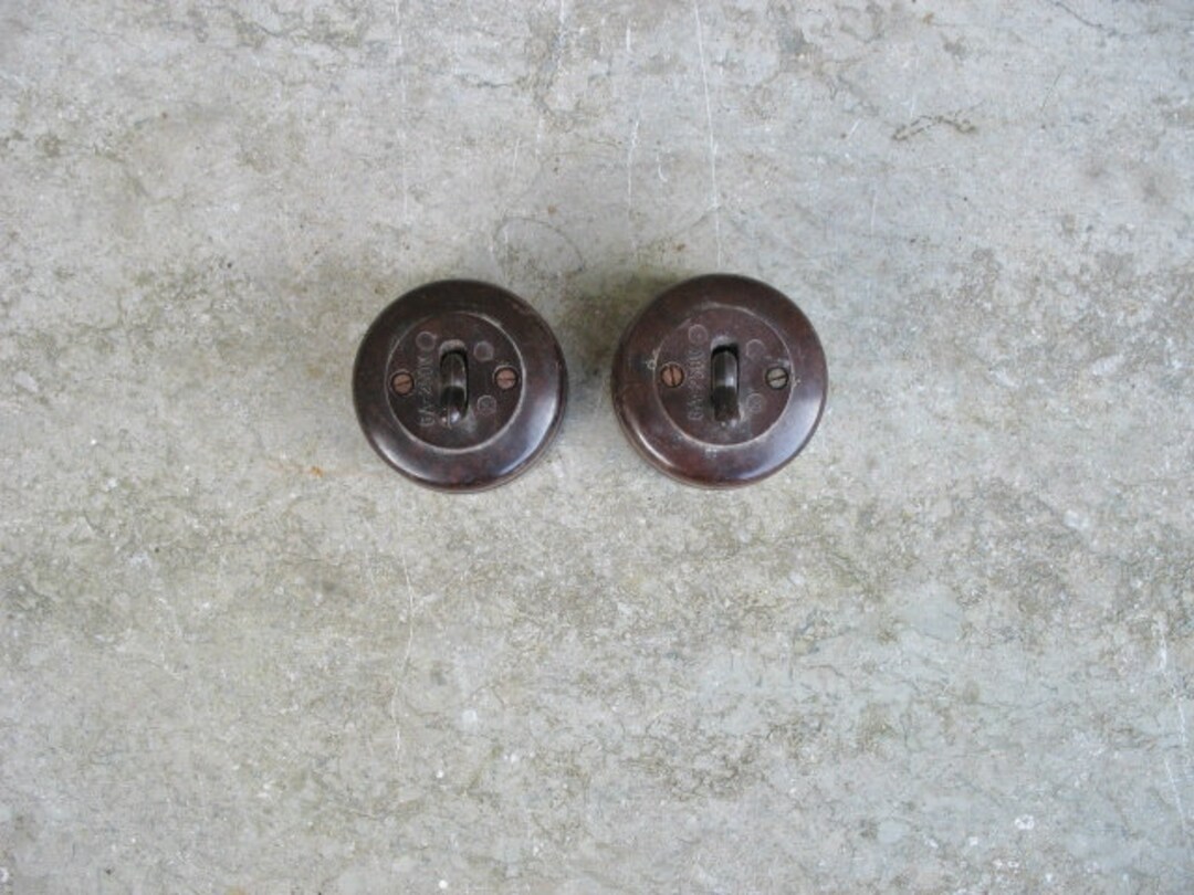 Two Vintage French Brown Bakelite Light Switches - New Old Stock - Etsy