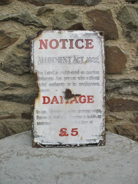 A Rare Old Enamel Notice / Warning Sign Allotment Act 1922 - Etsy
