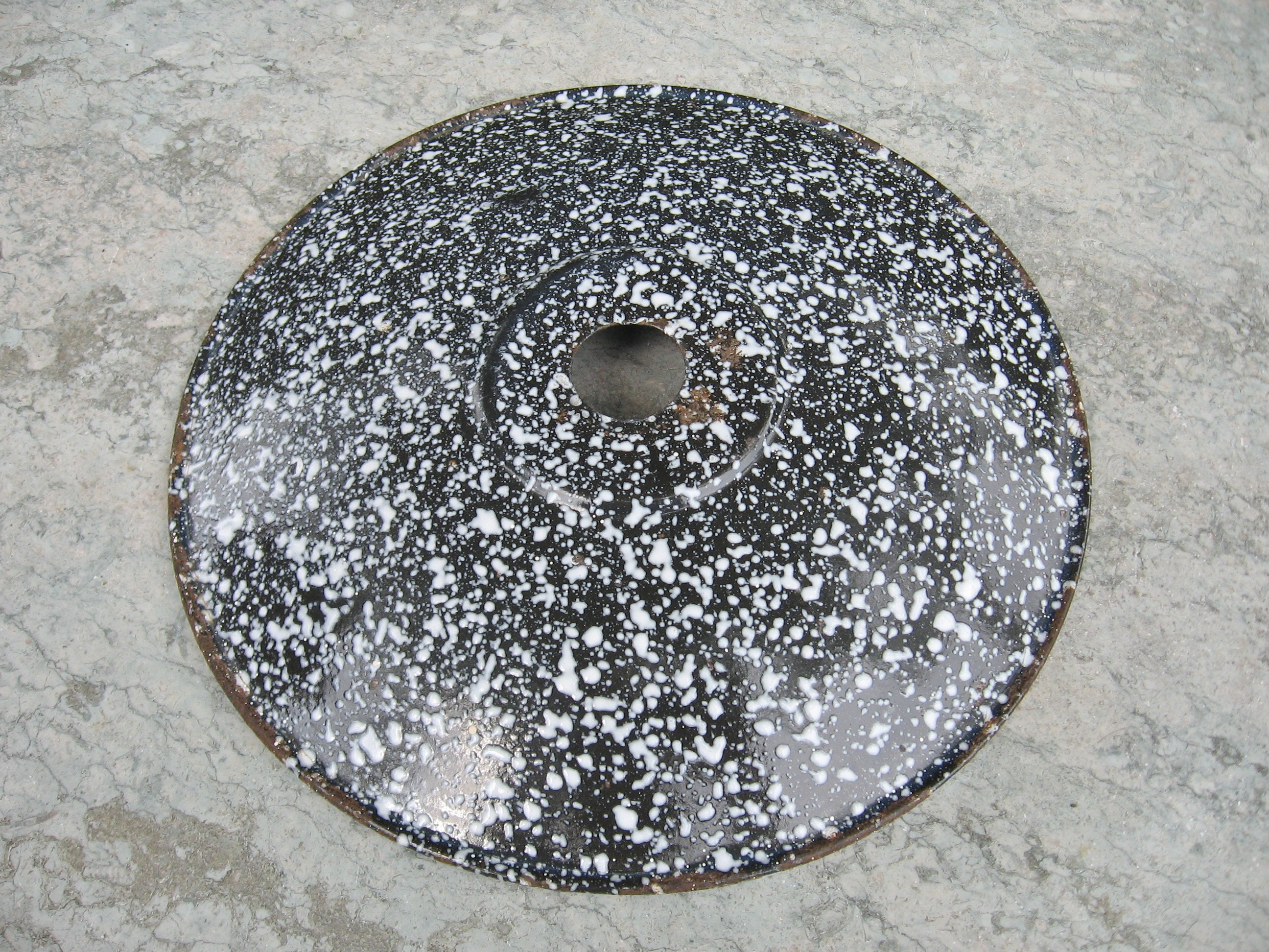 A Small Vintage French Black and White Mottled Enamel - Etsy