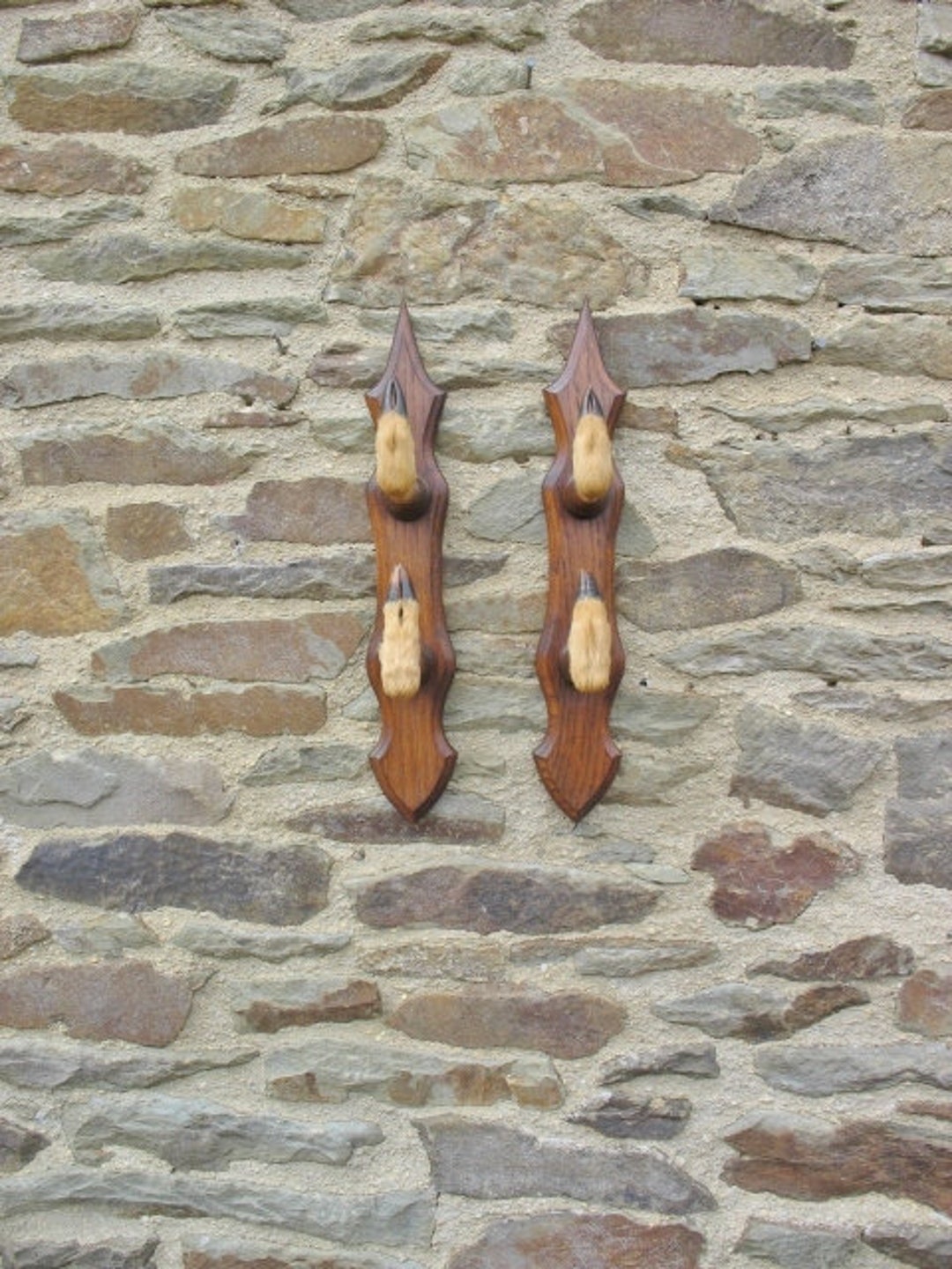A Good Pair of French Taxidermy Hunting Trophy Deer Foot Gun Racks ...