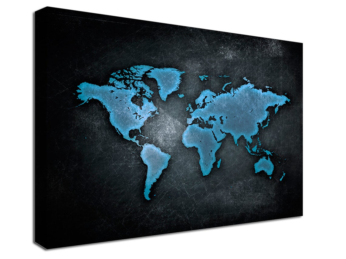 World Map Canvas Print World Map Canvas World Map Large | Etsy