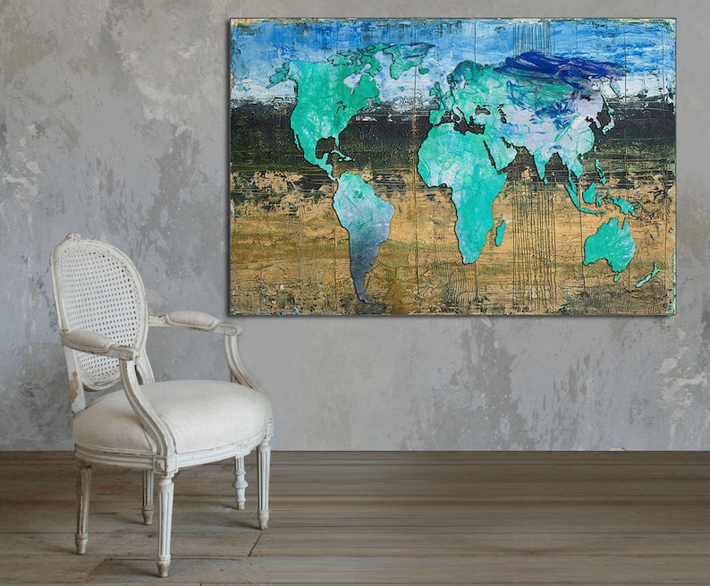 World Map Canvas Print World Map Canvas World Map Large - Etsy