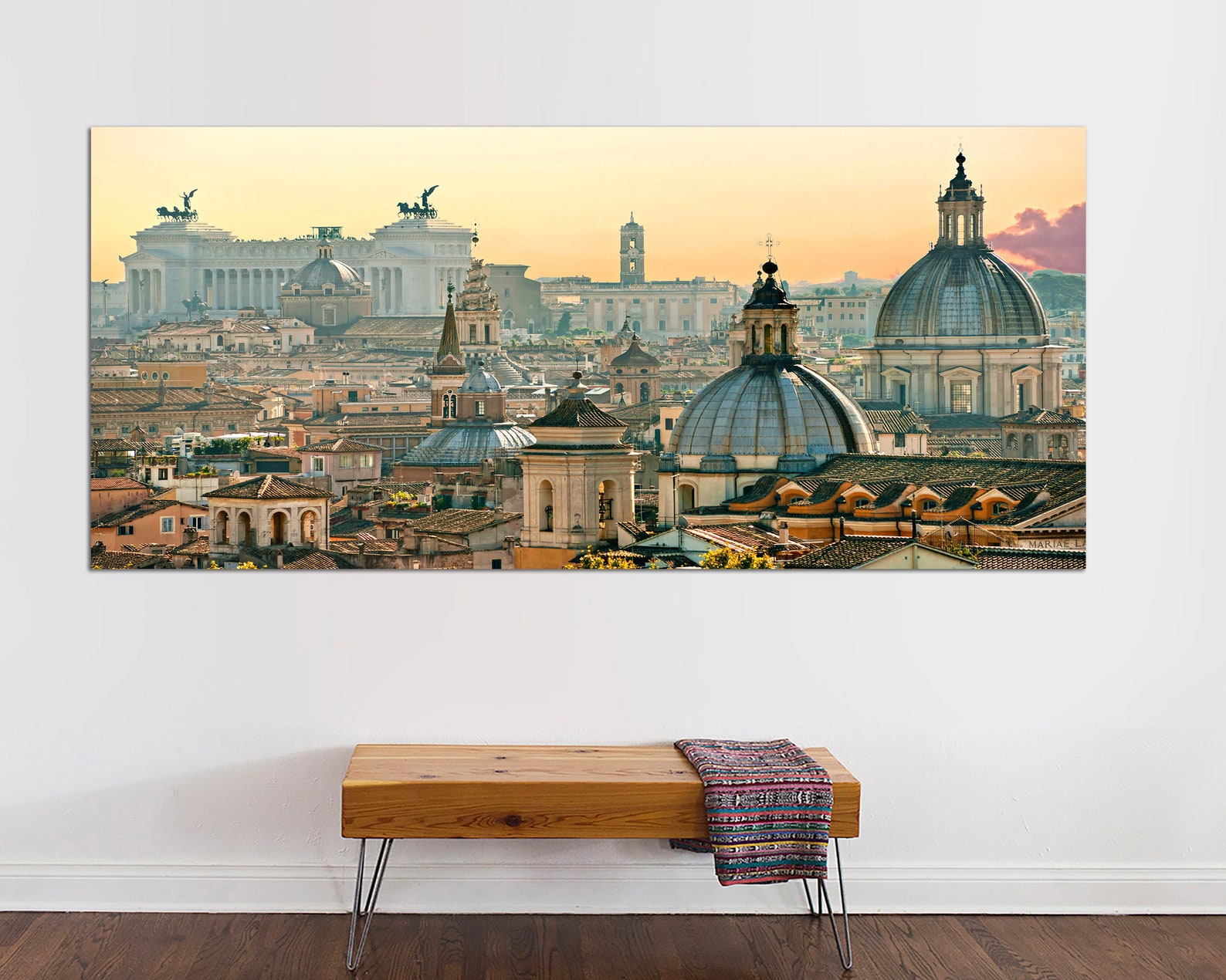 Panoramic Rome Cityscape Canvas Wall Art Italian City Rome - Etsy