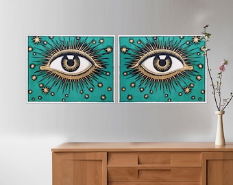 Retro Eye Design, Vintage All Seeing Eye Art Print, Eye of Providence ...