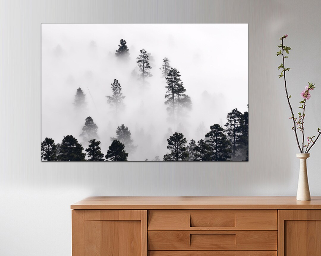 Misty Forest Canvas Print, Foggy Landscape Wall Art, Ready to Hang - Etsy