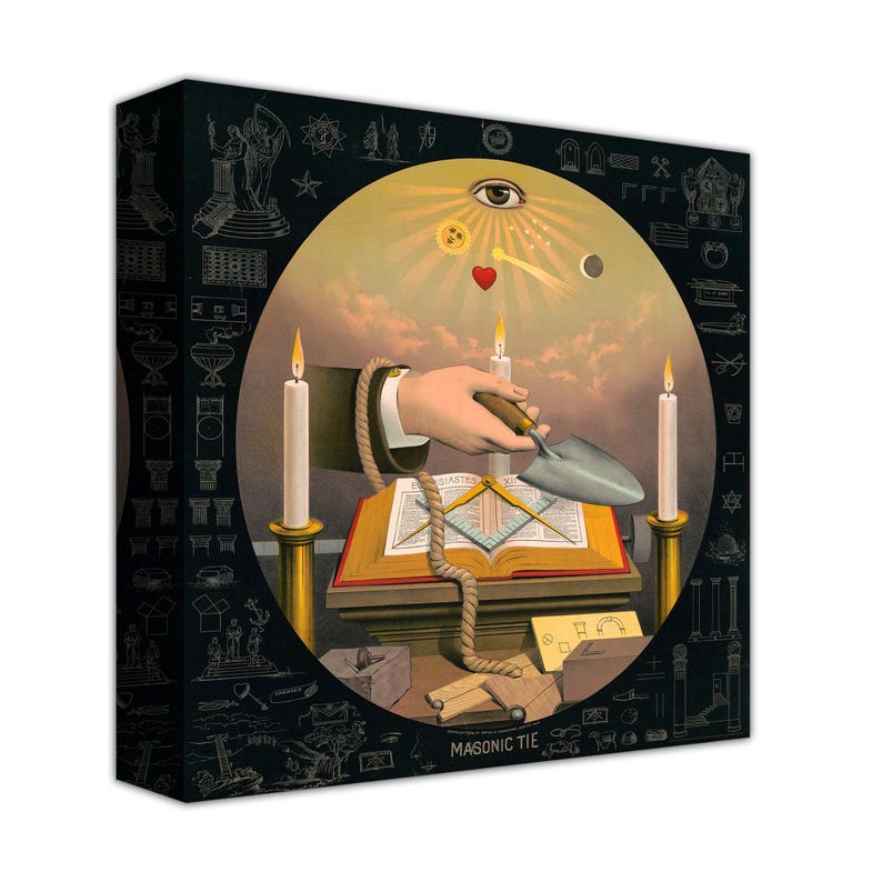 Vintage Masonic Art Canvas Print – Freemason Symbolism, Ready to Hang ...