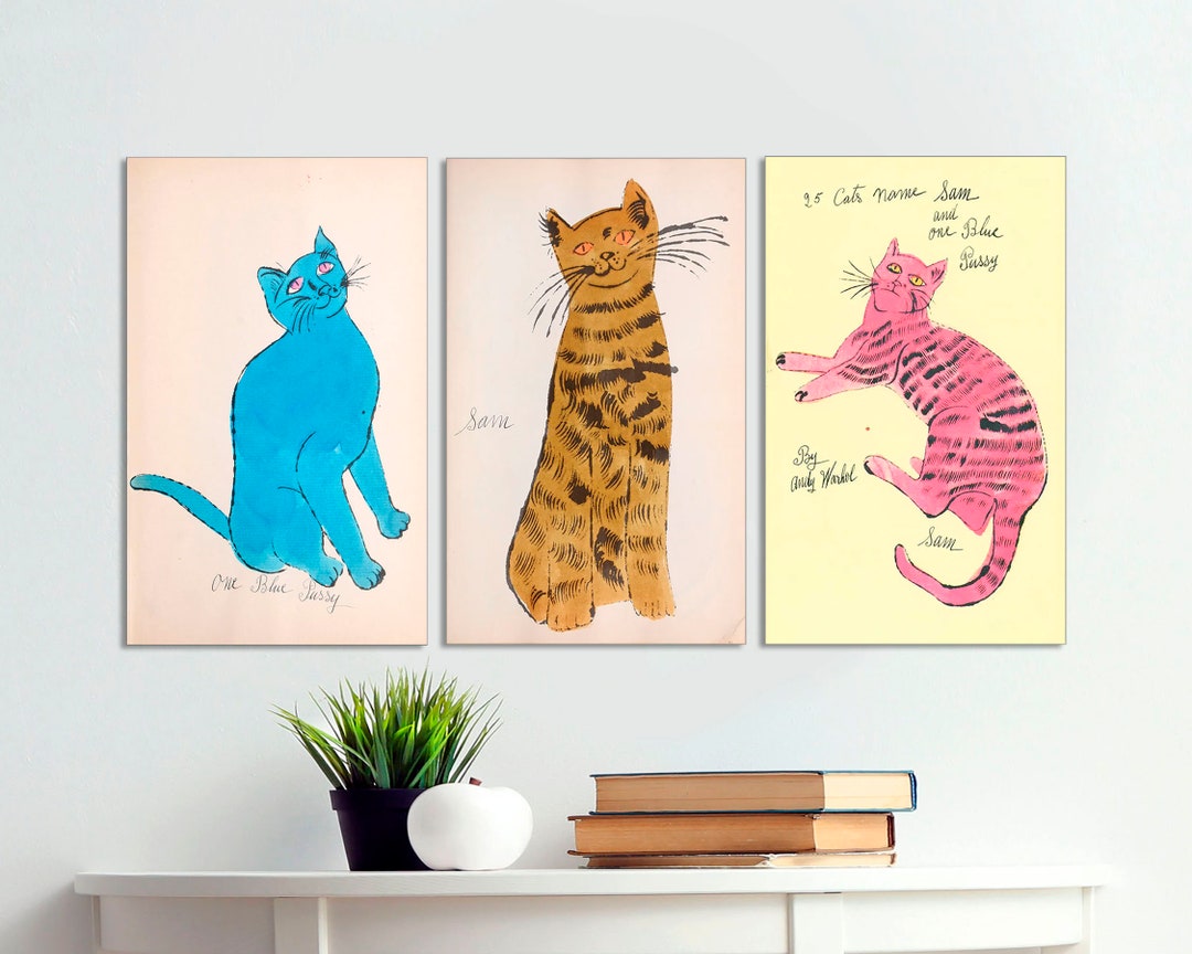 Andy Warhol Cats Prints Set of 3 Canvas Prints Andy Warhol Art, Warhol ...