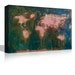 Rustic Green World Map Canvas Print, Stretched Wall Art - Etsy