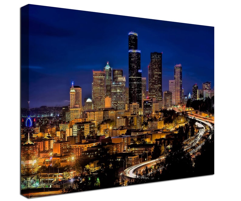 Seattle City skyline Canvas Print Ready to hang wall decor & | Etsy
