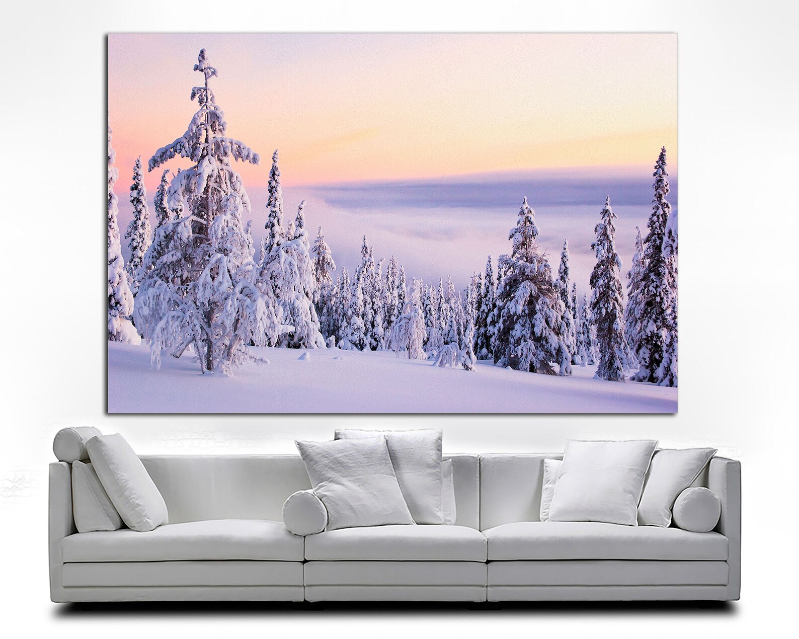 Winter Snow Sunset Forest Canvas Print, Wall Art Decor - Etsy