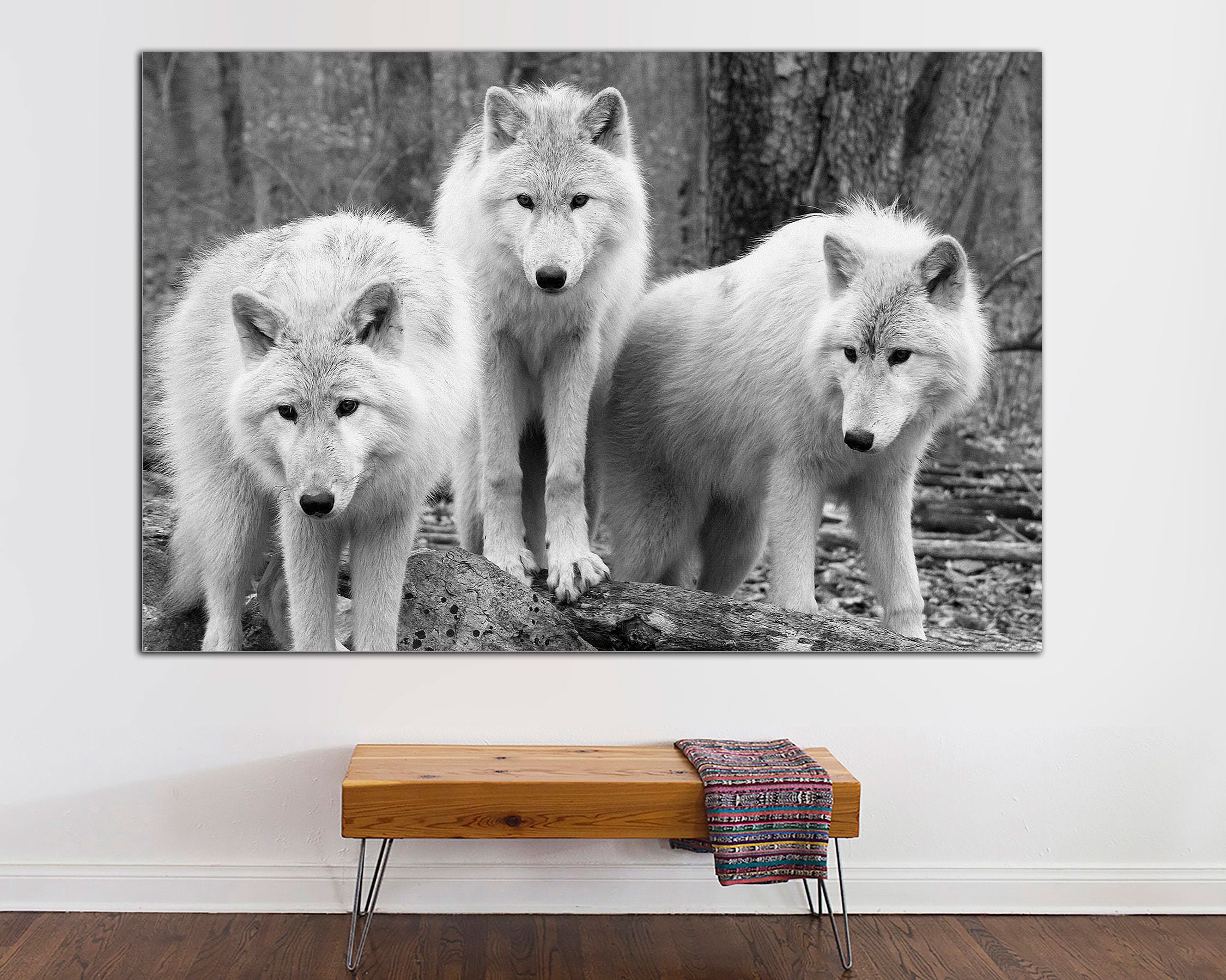 Wolf Art Canvas Framed Wolves Picture Canvas Print Wolf - Etsy