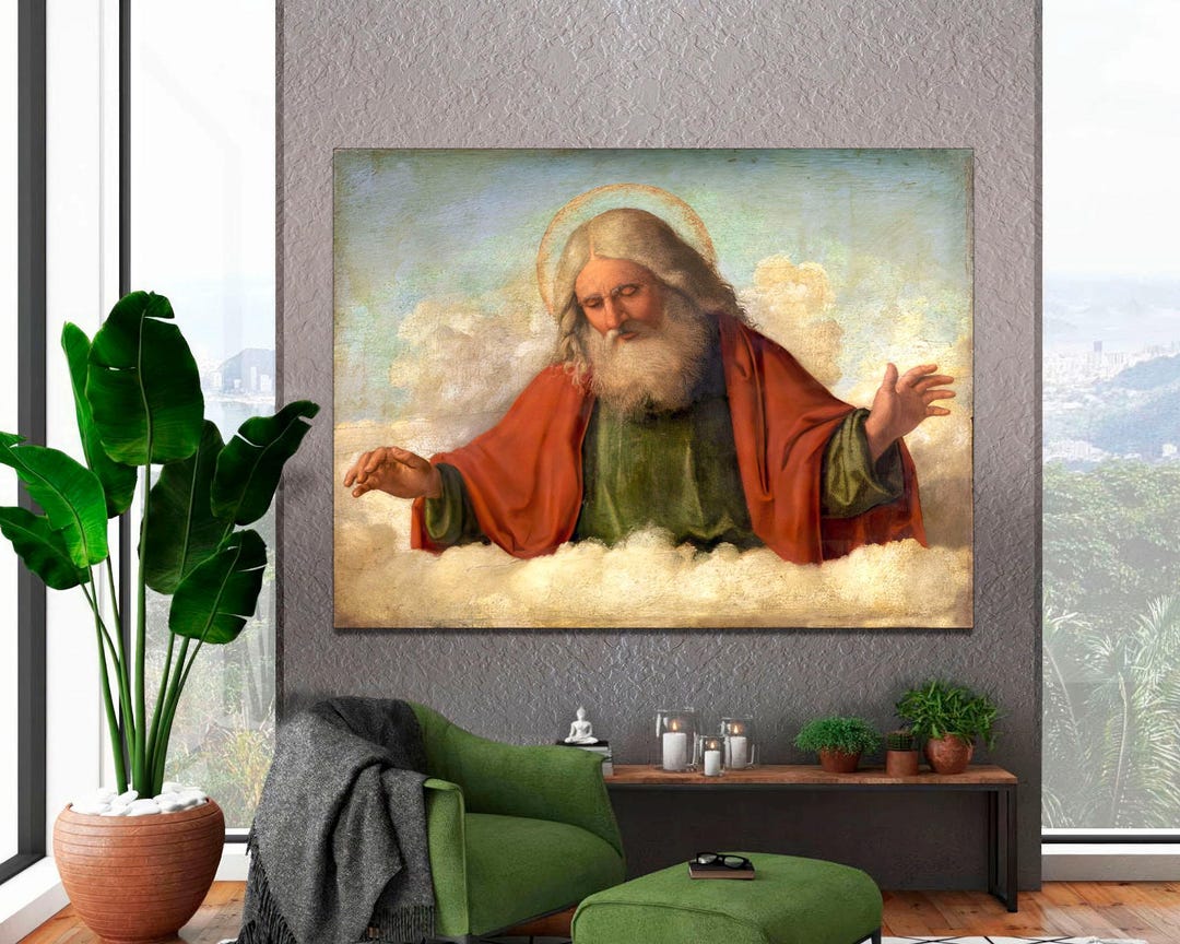 God the Father Canvas Print, Vintage Religious Wall Art, Christian Gift ...