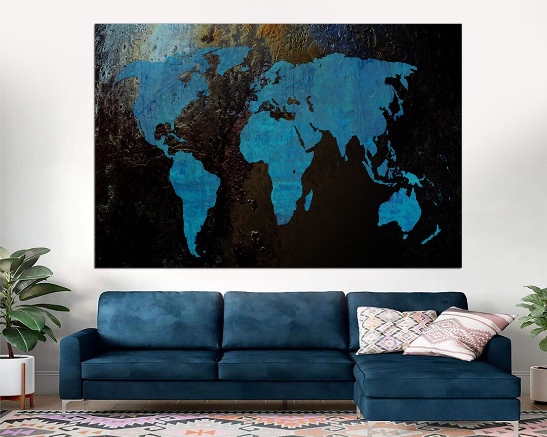 World Map Canvas Print World Map Canvas World Map Large - Etsy