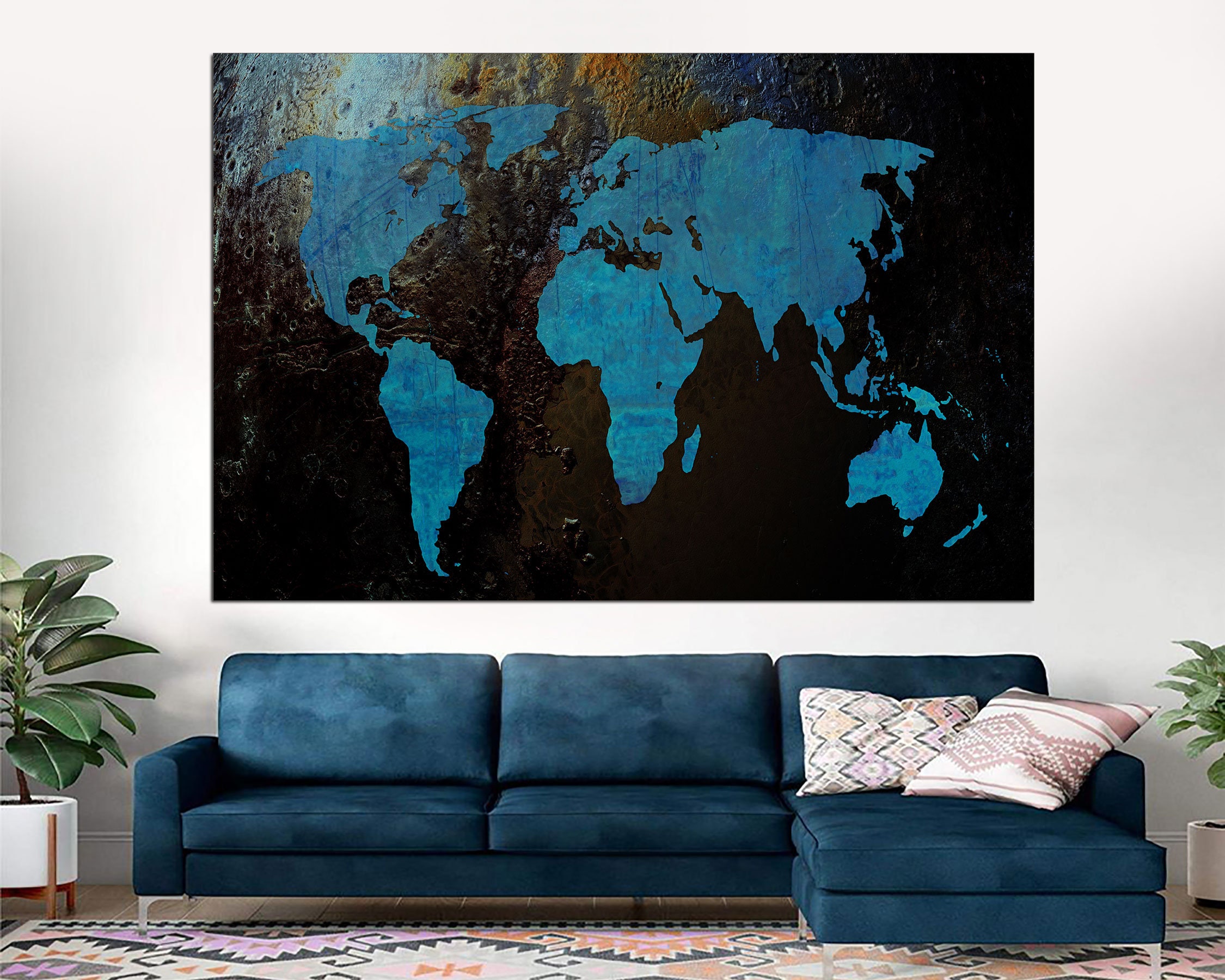 World Map Canvas Print World Map Canvas World Map Large | Etsy