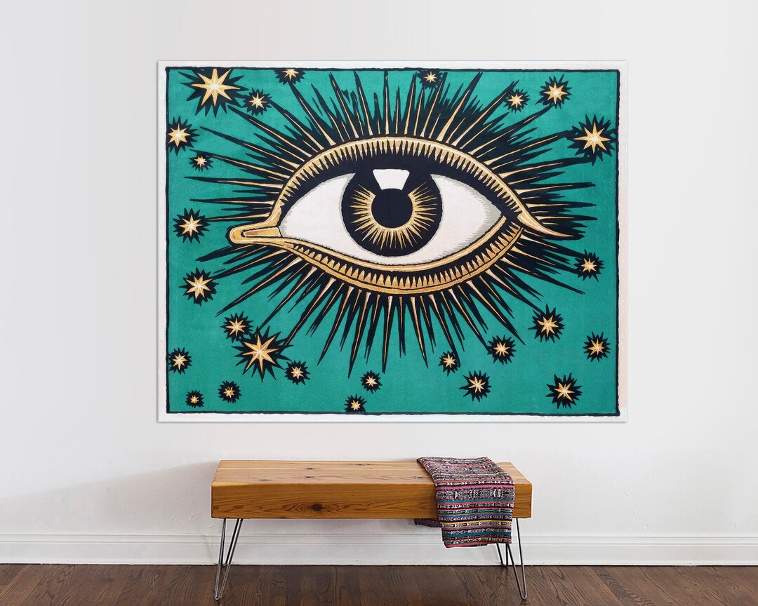 All Seeing Eye Canvas Print, Stars Wall Art, Celestial Decor, Eye of ...