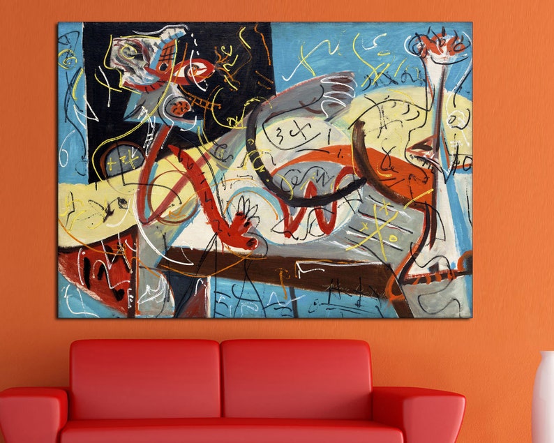 Jackson Pollock Stenographic Figure Canvas Giclée Print, Ready to Hang ...
