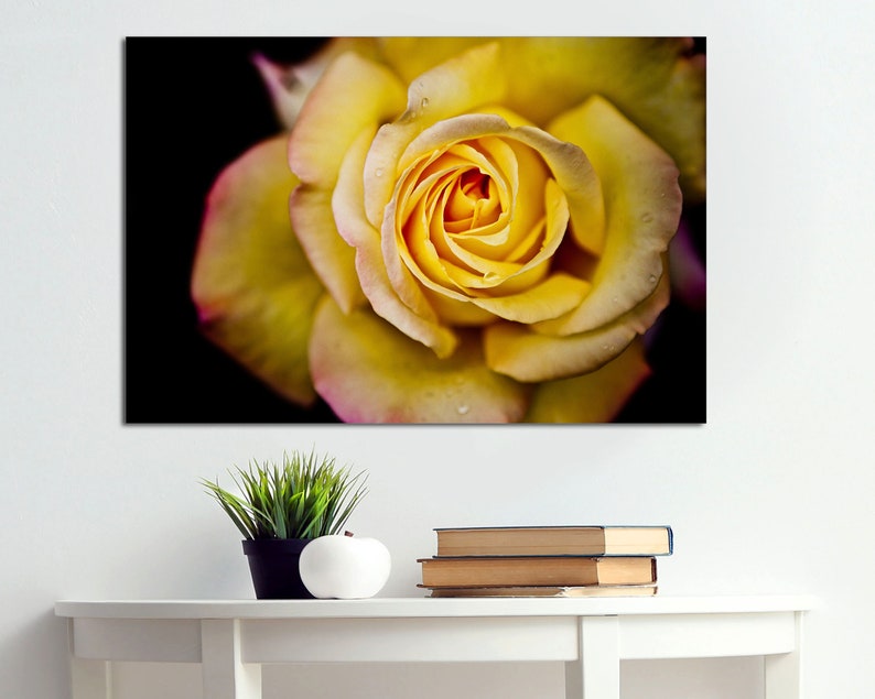 Yellow rose Canvas Print yellow rose Home Decor rose wall | Etsy