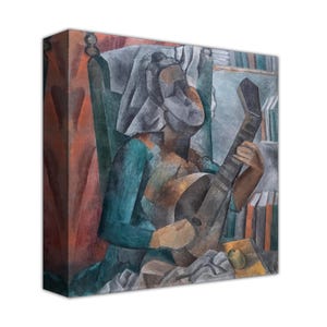 Picasso Woman With Mandolin Canvas Print, Abstract Cubism Art, Ready to ...