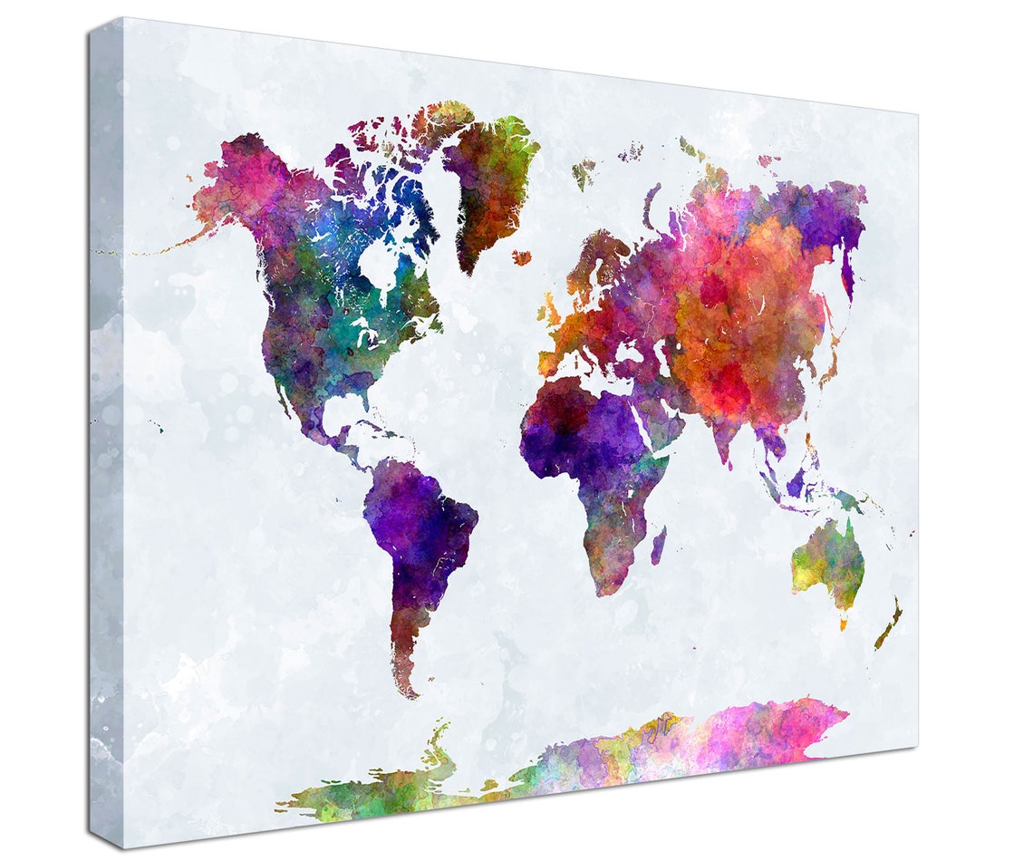 World Map Canvas Print World Map Canvas World Map Large - Etsy