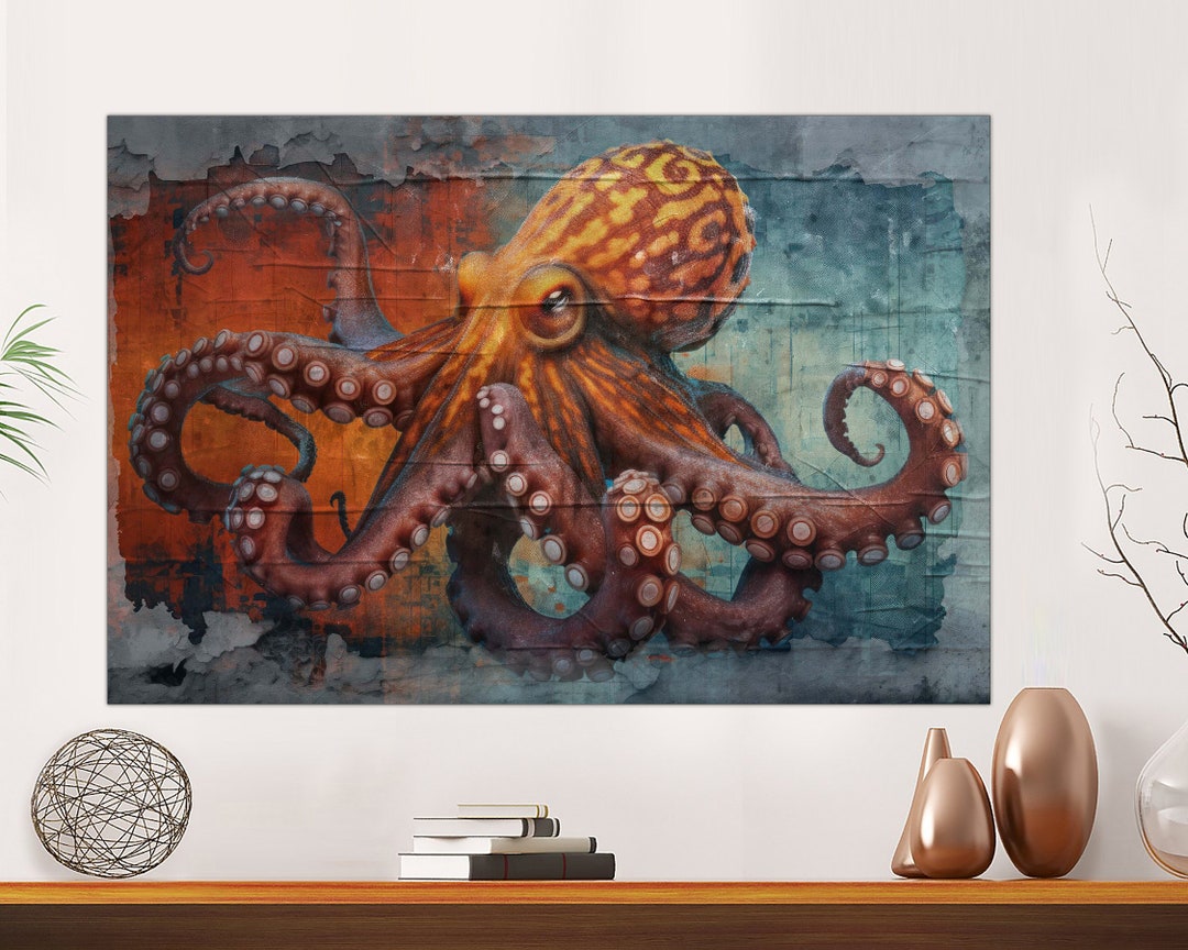 Octopus Canvas Wall Art, Octopus Art, Octopus Canvas Print,octopus ...