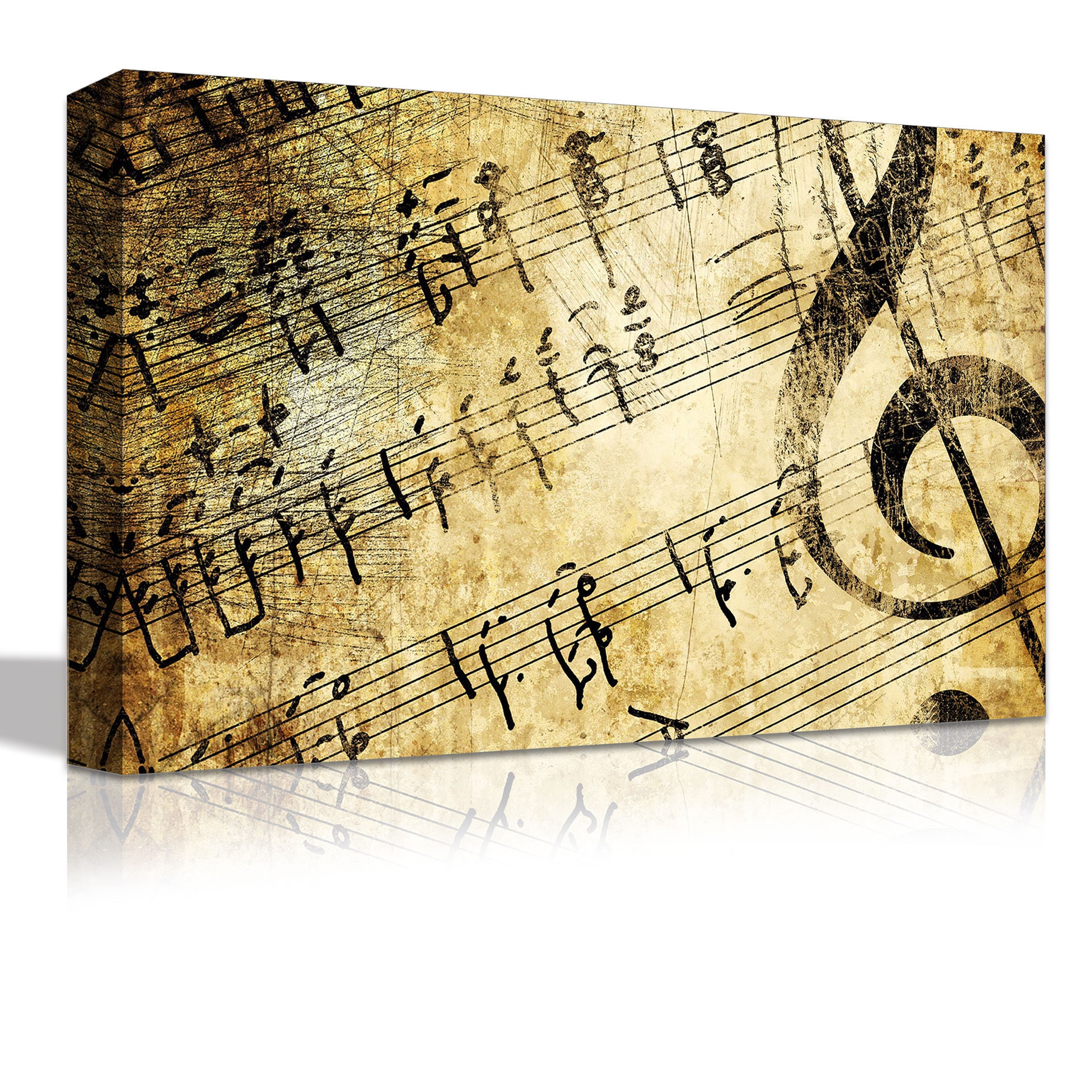 Vintage Music Notes Canvas Print, Modern Office Wall Art - Etsy