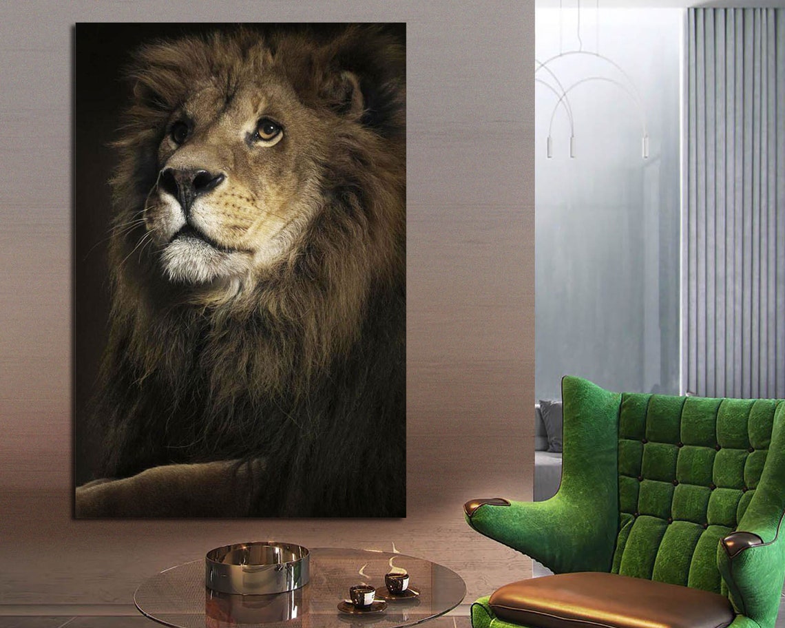 Lion Canvas Print, Ready to Hang, Animal Wall Art - Etsy