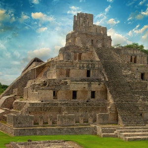 Mayan Pyramid Wall Art, Yucatan Mexico Wall Decor, Ancient Mexican ...