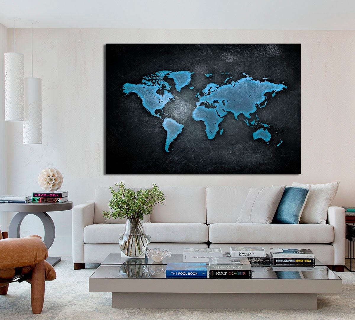 Abstract World Map Canvas Print, Large Wall Art Decor - Etsy